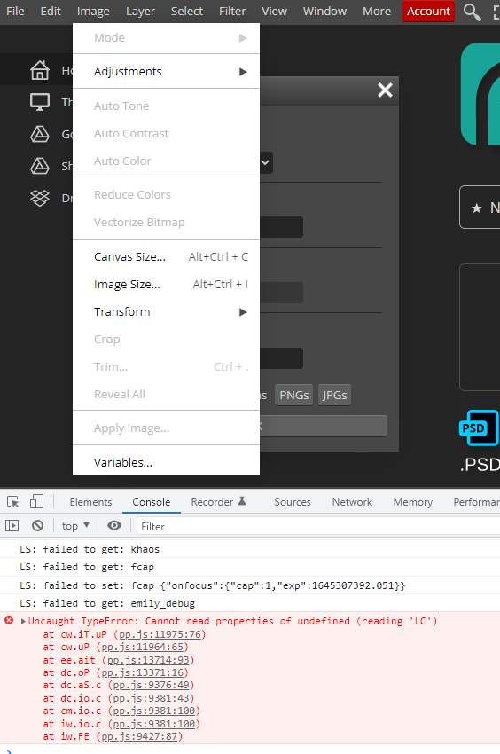 Image - Variables with no document · Issue #4343 · photopea/photopea · GitHub