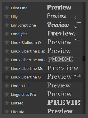 Preview of some font overflows to other font preview · Issue #1625 ...