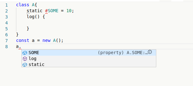 Auto completion reveals es 6 js private variables which starting with ...