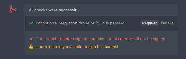 Can't merge pull requests when commit signing is required. · Issue #12272 · go-gitea/gitea · GitHub