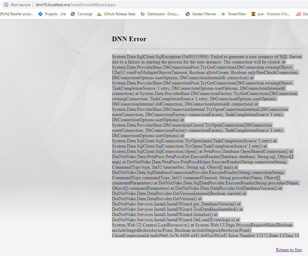 Cant Install Dnn 10 Build Due To An Sql Error In The Wizard · Issue 2949 · Dnnsoftwarednn