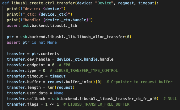 Device._ctx.handle is None unless Device object is printed · Issue #441 · pyusb/pyusb · GitHub