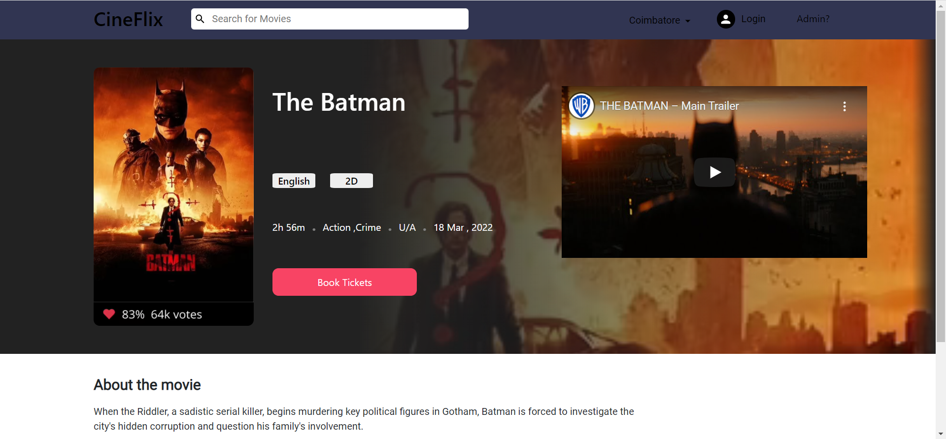 GitHub - aswath2001/Cineflix: CineFlix is a movie management application developed using react ...