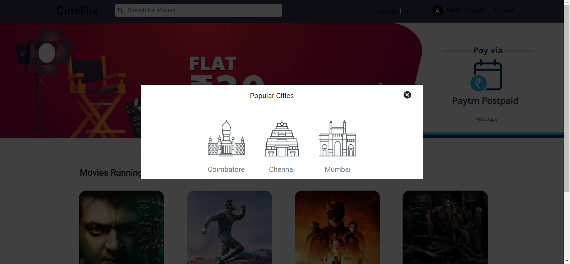 GitHub - aswath2001/Cineflix: CineFlix is a movie management application developed using react ...