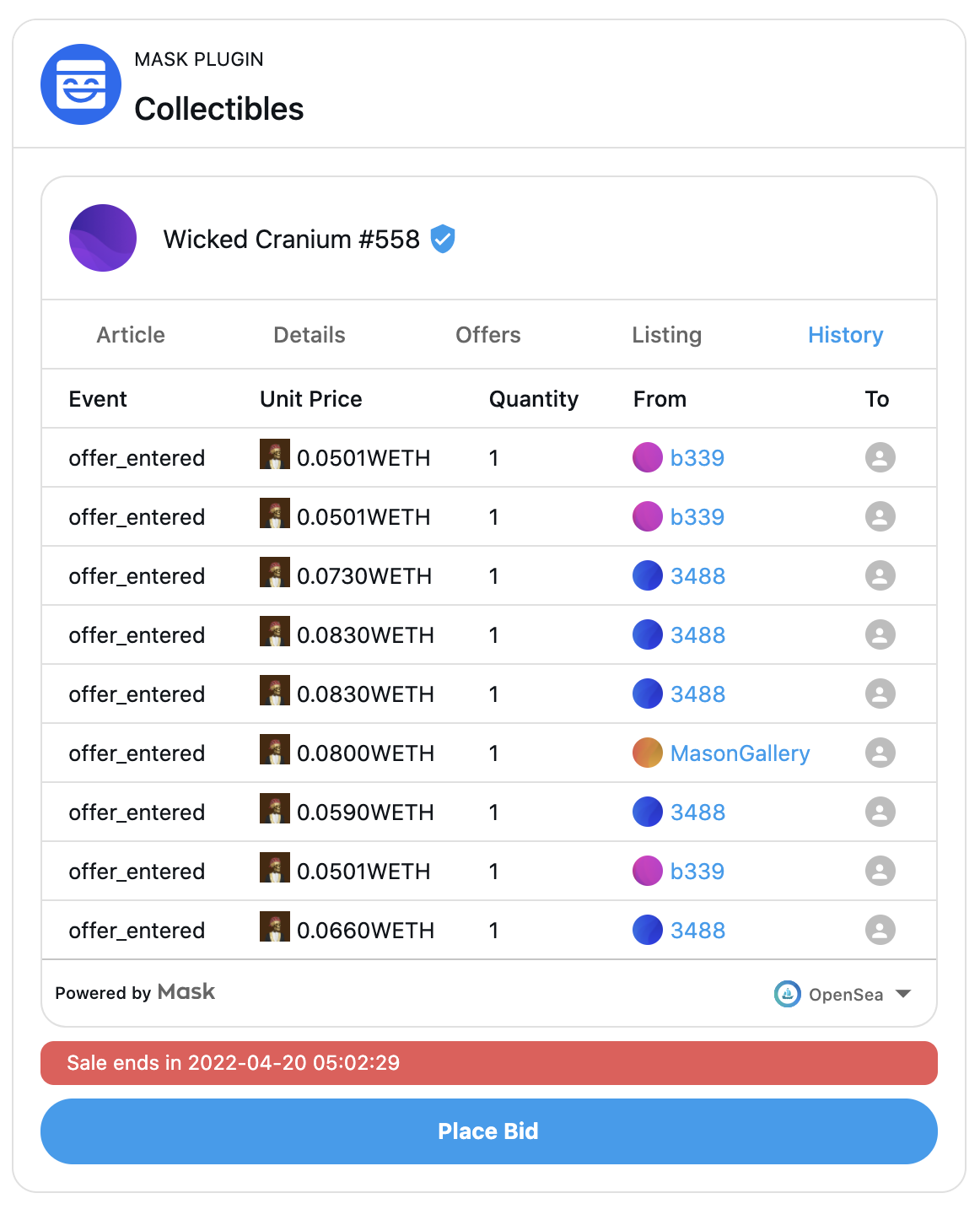 [Bug] Miss history in collectible plugin · Issue #4156 · DimensionDev/Maskbook · GitHub