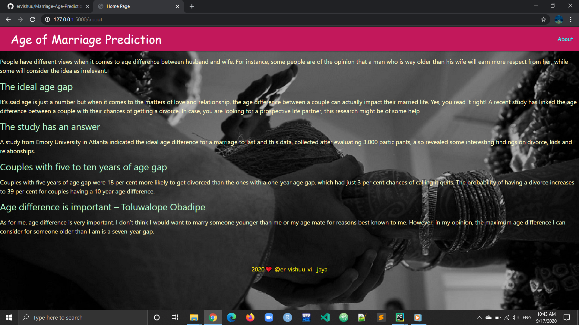 GitHub - ervishuu/Marriage-Age-Prediction-Web-Application