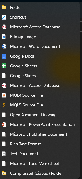 The Displayed New File Type Names and Not What is Displayed in Windows ...
