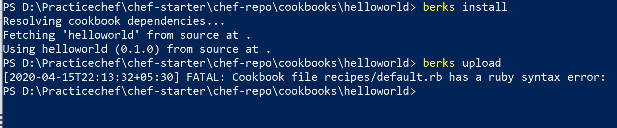 fatal cookbook file recipes/default.rb has a ruby syntax error · Issue #803 · QT-DevOps ...