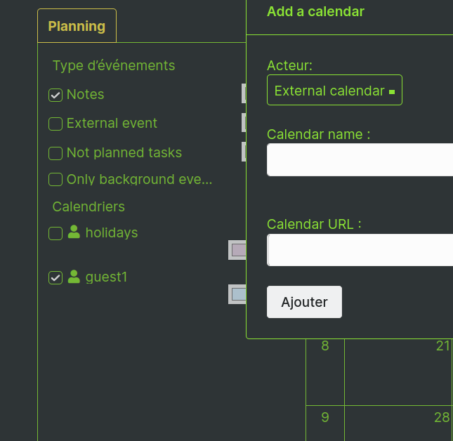 External calendar permission is only set to read, however user can add external calendars in ...