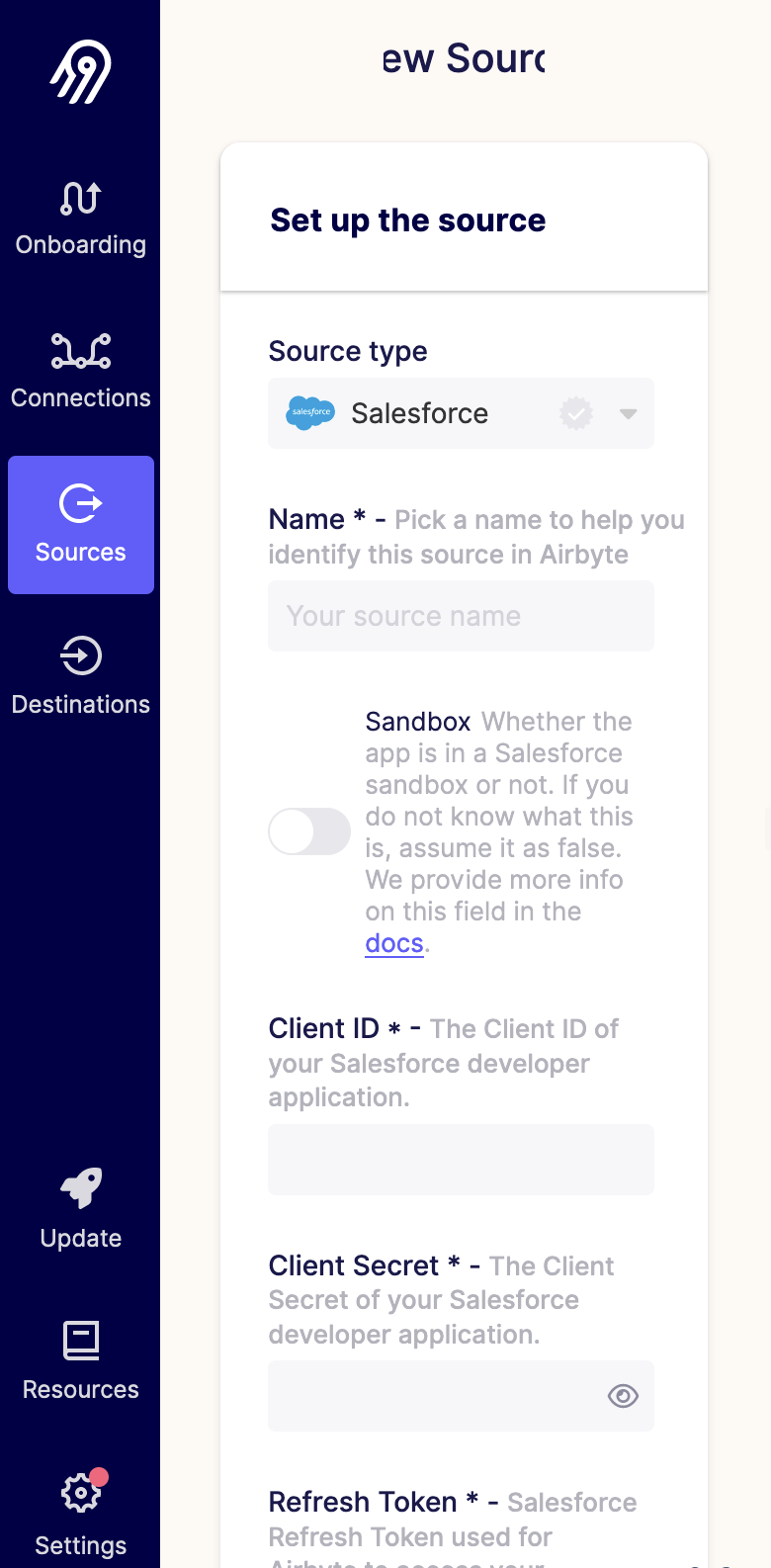 Setup guide side panel open by default · Issue #12731 · airbytehq/airbyte · GitHub