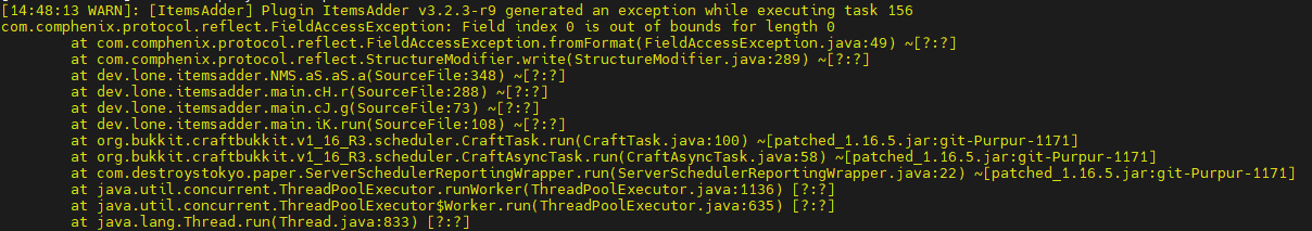 FieldAccessException spammed in Console · Issue #2016 · PluginBugs/Issues-ItemsAdder · GitHub