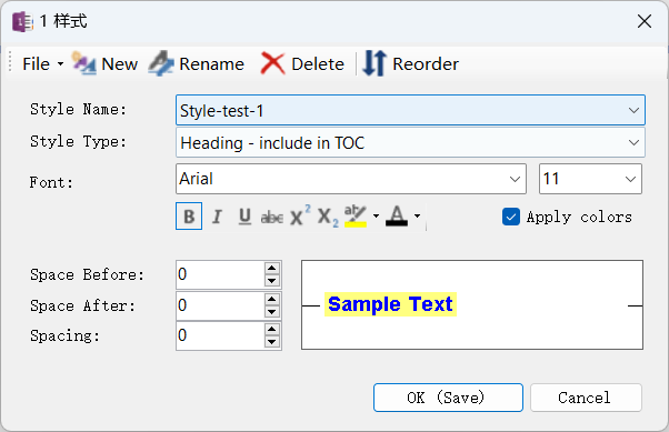 When the Style Type is Heading and Font size is the same as Onenote ...