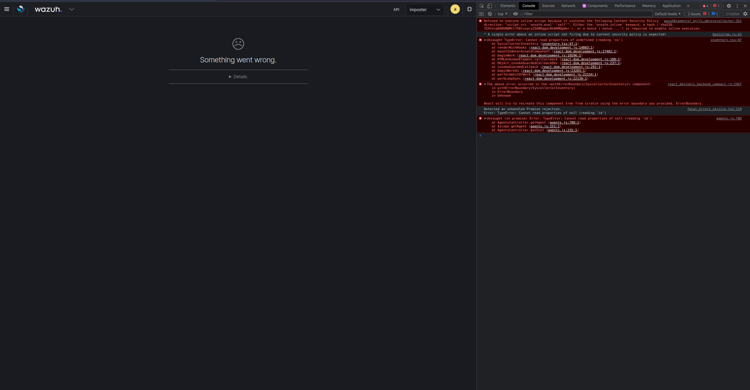 Problem on an agent's inventory data page when refreshing the page · Issue #5454 · wazuh/wazuh ...