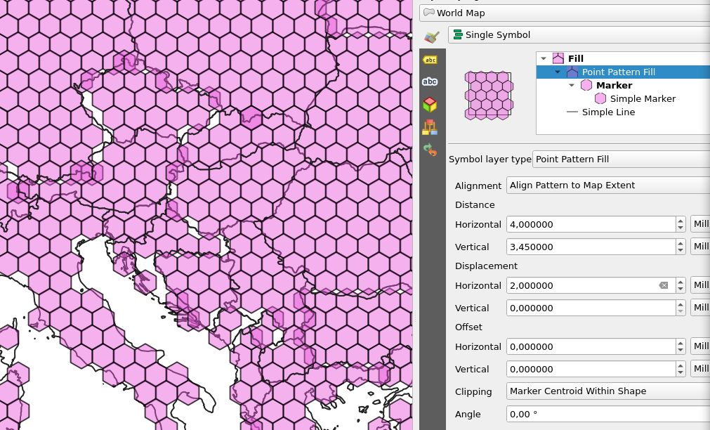 Misaligned Point Pattern Fill When Using Displacement · Issue 46946 · Qgisqgis · Github