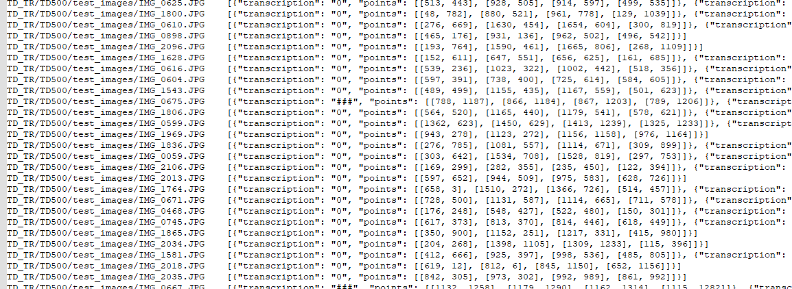 下载得到的td500数据集,label全是0或者 · Issue 7796 · Paddlepaddlepaddleocr · Github 9206