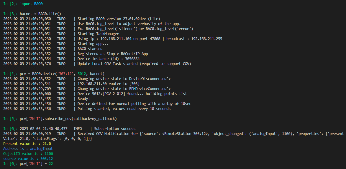 callback function · Issue #367 · ChristianTremblay/BAC0 · GitHub