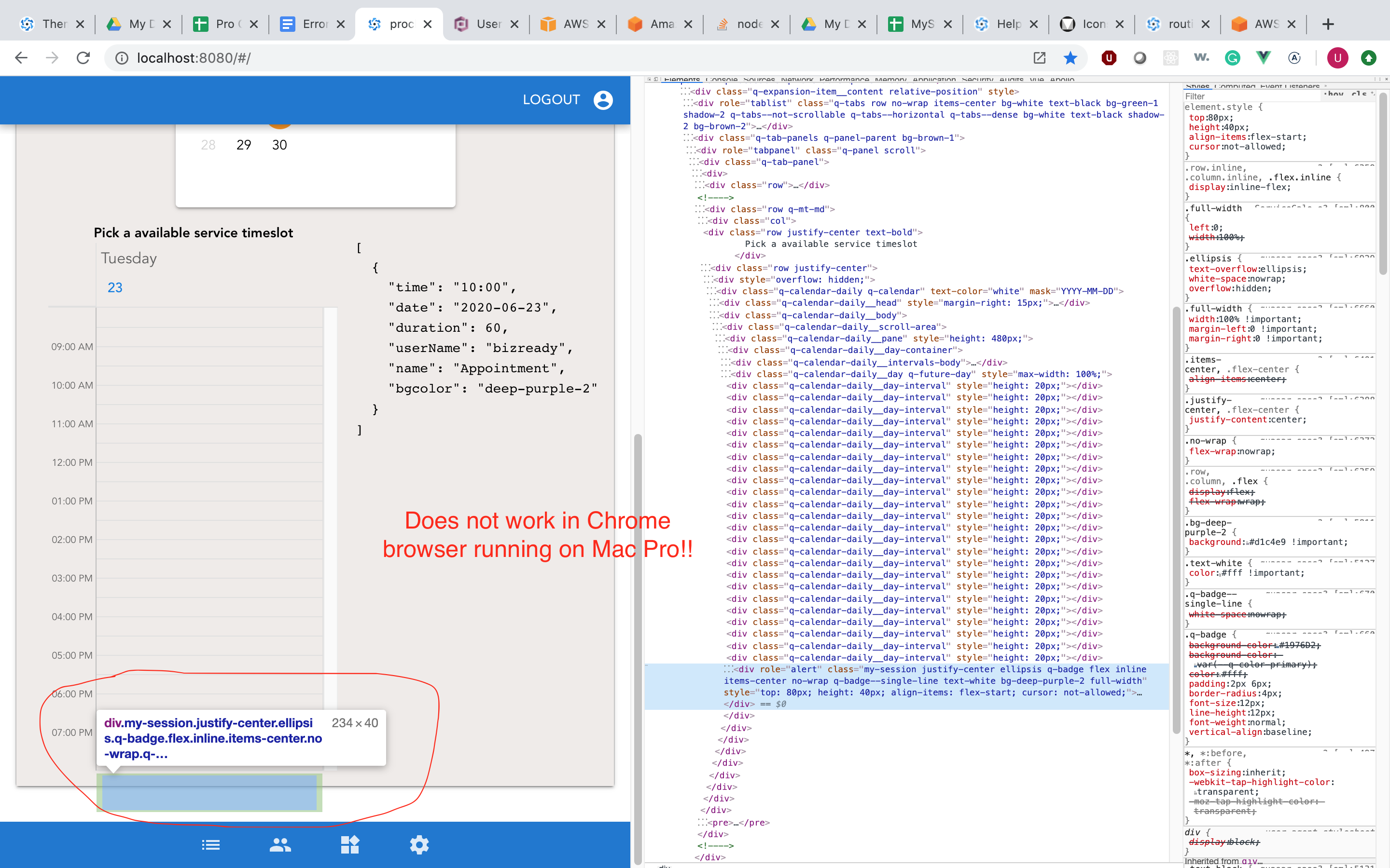 Showing slots / events not working properly in mac/chrome · Issue #122 · quasarframework/quasar ...