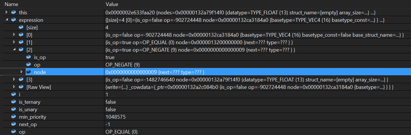 Crash in shader language when comparing (==, !=) float to a negative float · Issue #52908 ...