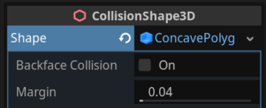 ConcavePolygonShape3D property `backface_collision` does not disable backface collision between ...