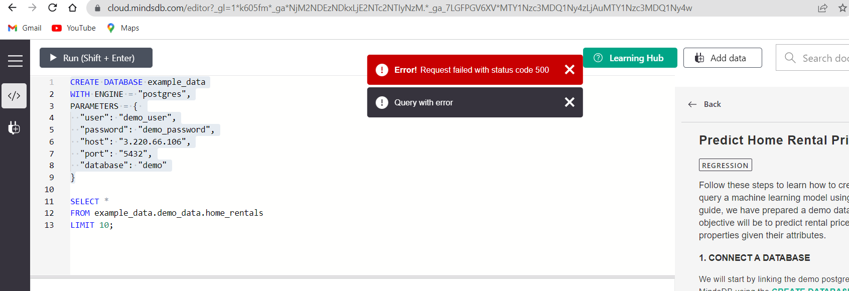 [Bug]: Not able to preview data due to internal server error HTTP 500 ...