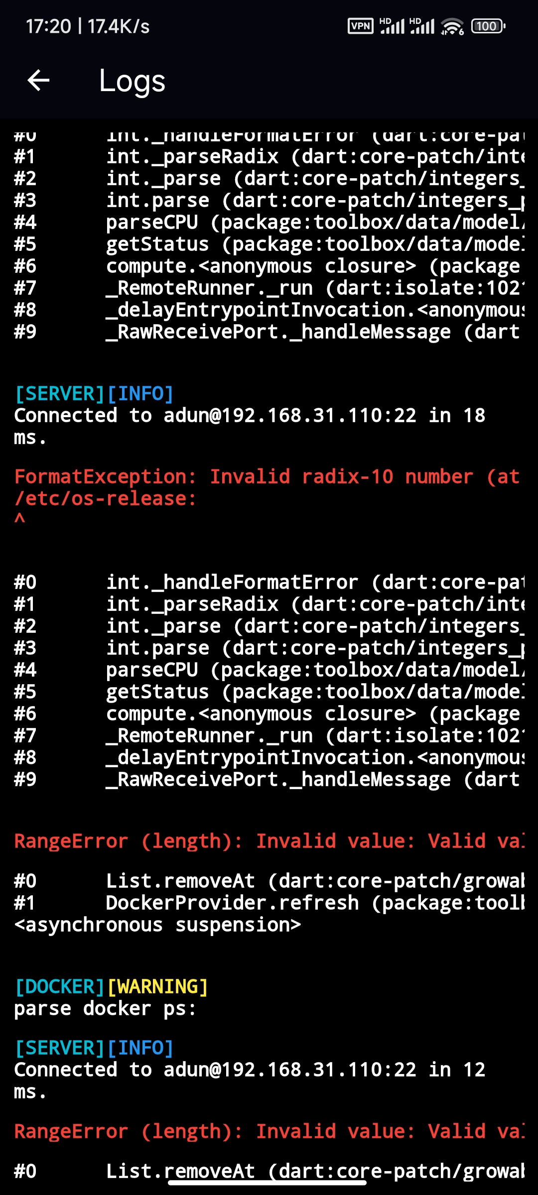 所有设备无法访问docker标签 · Issue #92 · lollipopkit/flutter_server_box · GitHub