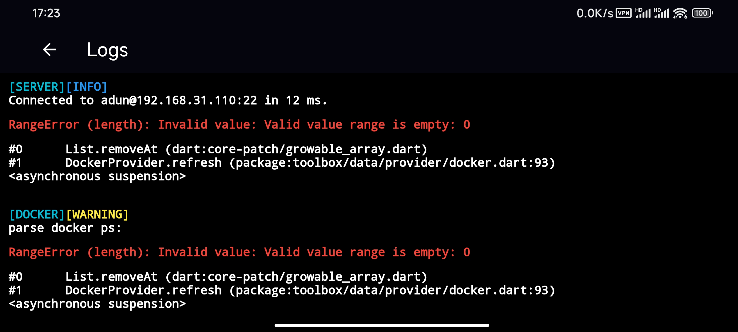 所有设备无法访问docker标签 · Issue #92 · lollipopkit/flutter_server_box · GitHub