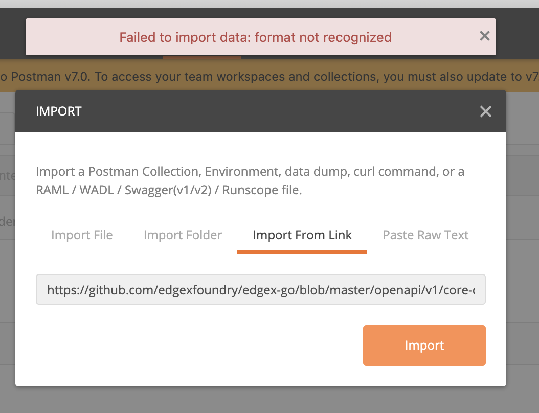 new version openapi yaml is not working in postman · Issue #2650 · edgexfoundry/edgex-go · GitHub