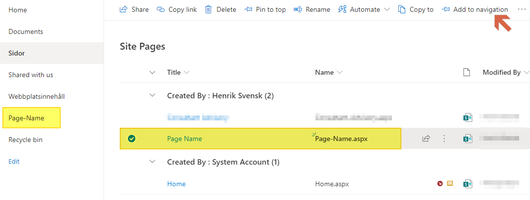Add To Navigation Uses Page Name Instead Of Page Title · Issue 6394 · Sharepointsp Dev Docs