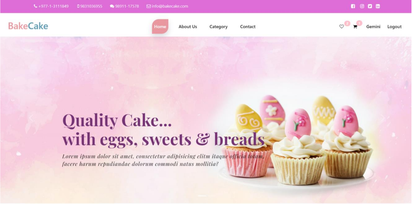 GitHub - RitikaDongol/Bakery-website