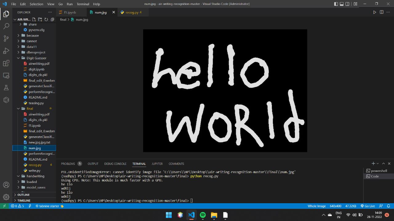 GitHub - singh-hub1/Real_time_handwritten_recognition_ML: The method of ...