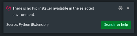 Python Extension can't find pip · Issue #938 · microsoft/vscode-dev ...