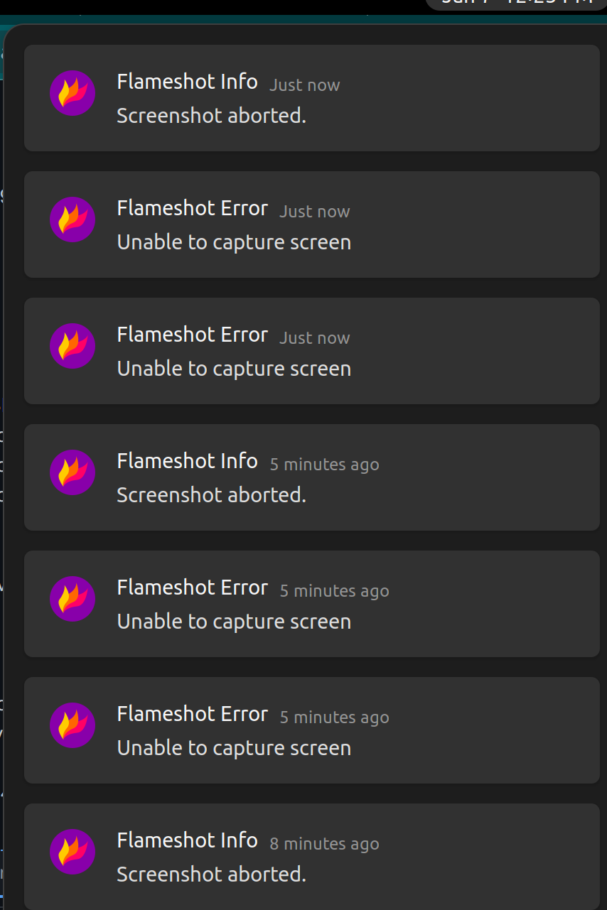 Flameshot v12.1.0 not working on Ubuntu 22.10 (ker 5.19.0-28): Showing Unable to capture screen ...