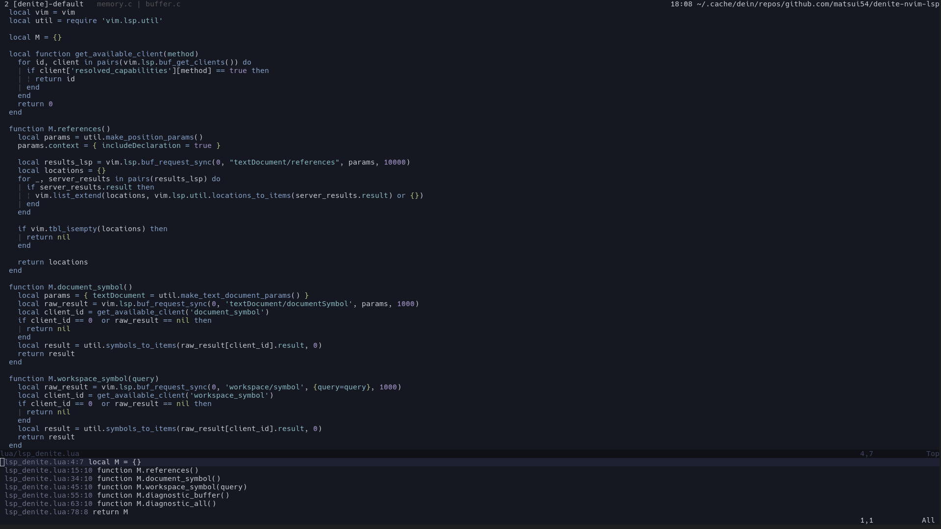 GitHub - matsui54/denite-nvim-lsp: denite source for Neovim builtin LSP client