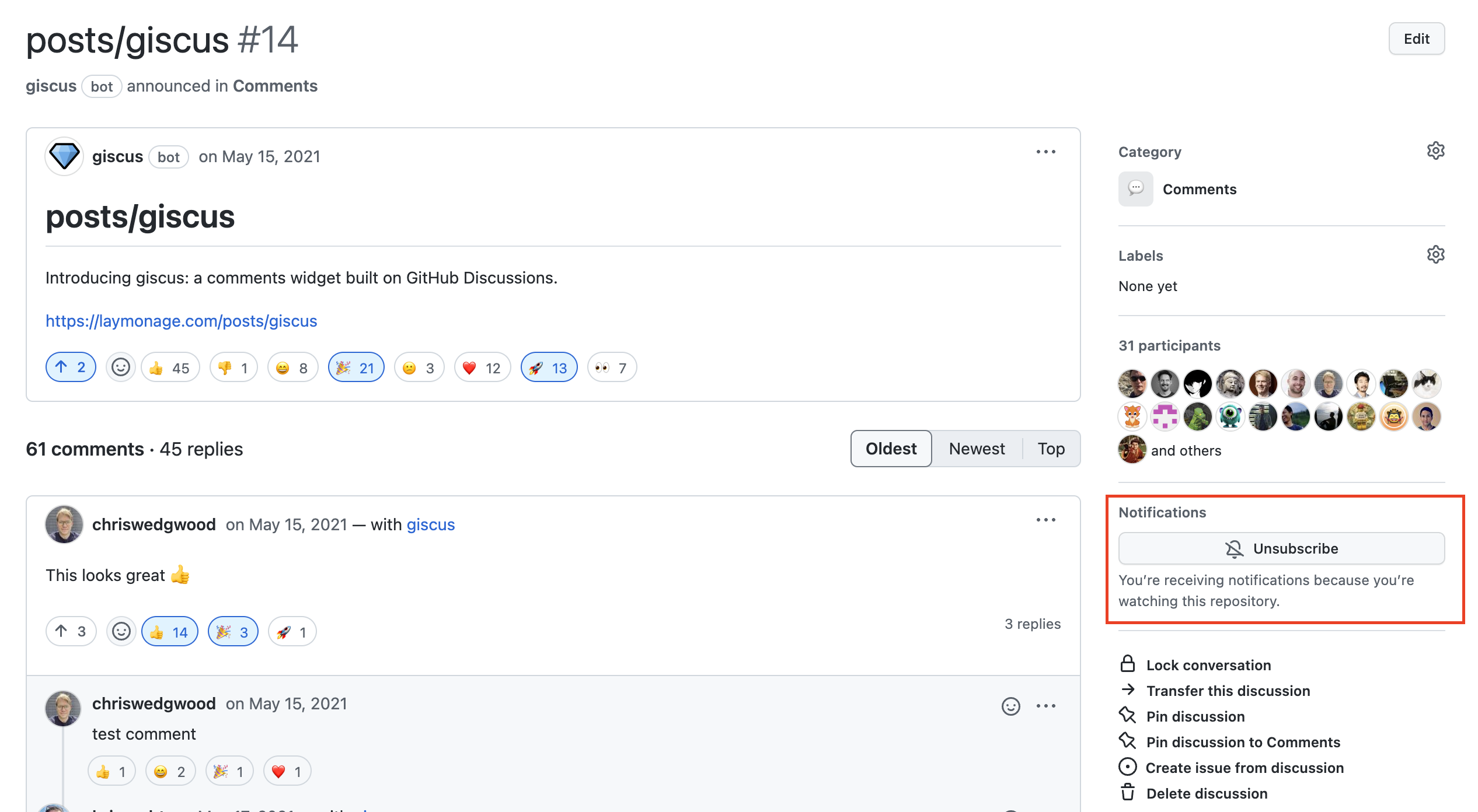 All commenters get the message · Issue #852 · giscus/giscus · GitHub