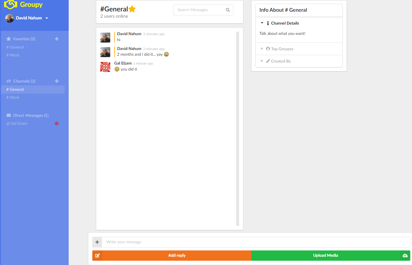 GitHub - Davidna92/Groupy: Slack like application with Reactjs + Firebase