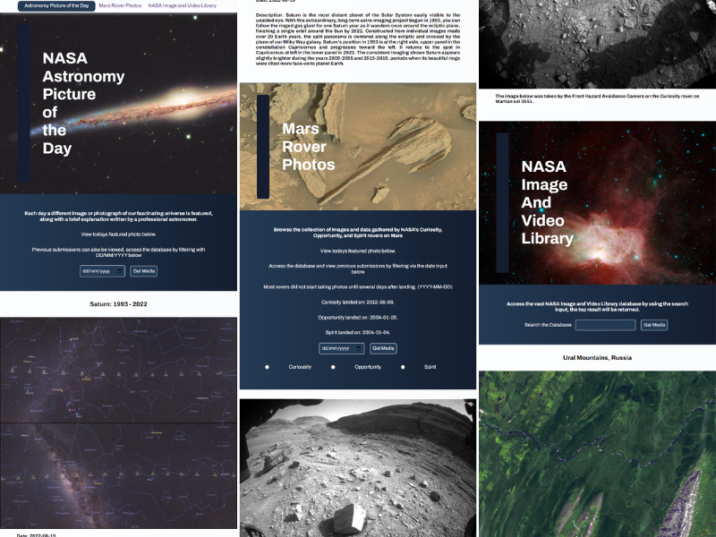 GitHub - jalonghurst/NASA-space-data: Fetches and displays space data ...