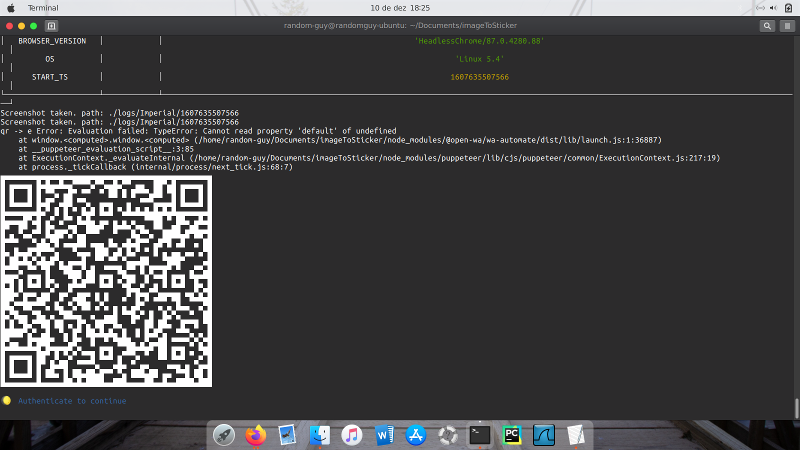 QR Code not authenticating. · Issue #1167 · open-wa/wa-automate-nodejs · GitHub