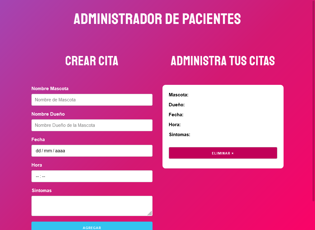 GitHub - humbertodrc/Administrador_Pacientes: Aplicacion React para ...