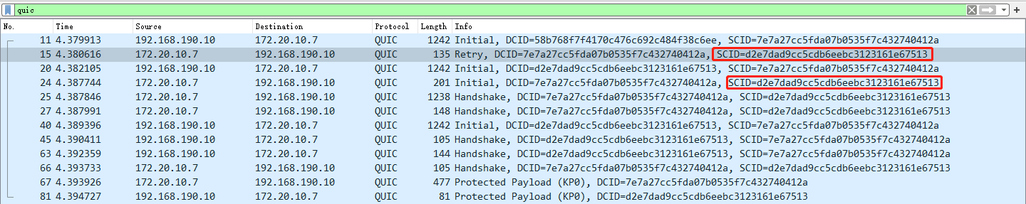 examples/server doesn't change SCID after sending Retry packet. · Issue #607 · cloudflare/quiche ...