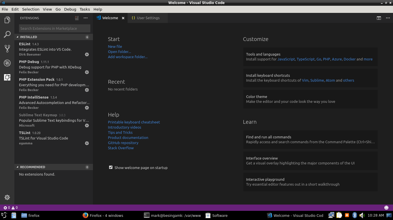Welcome page Installed extensions is not higlighted correctly · Issue ...