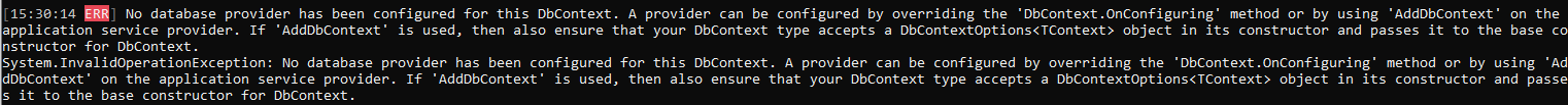 Abp 6.0.0-rc3 Error InvalidOperationException: No database provider has been configured for this ...