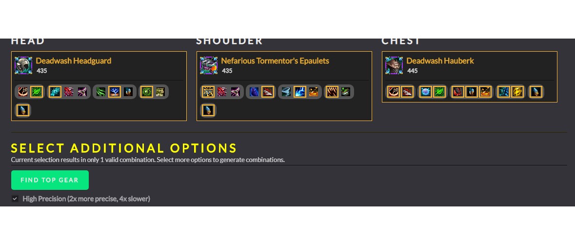 Top Gear requires at least two combinations. Make sure to select some additional items ...