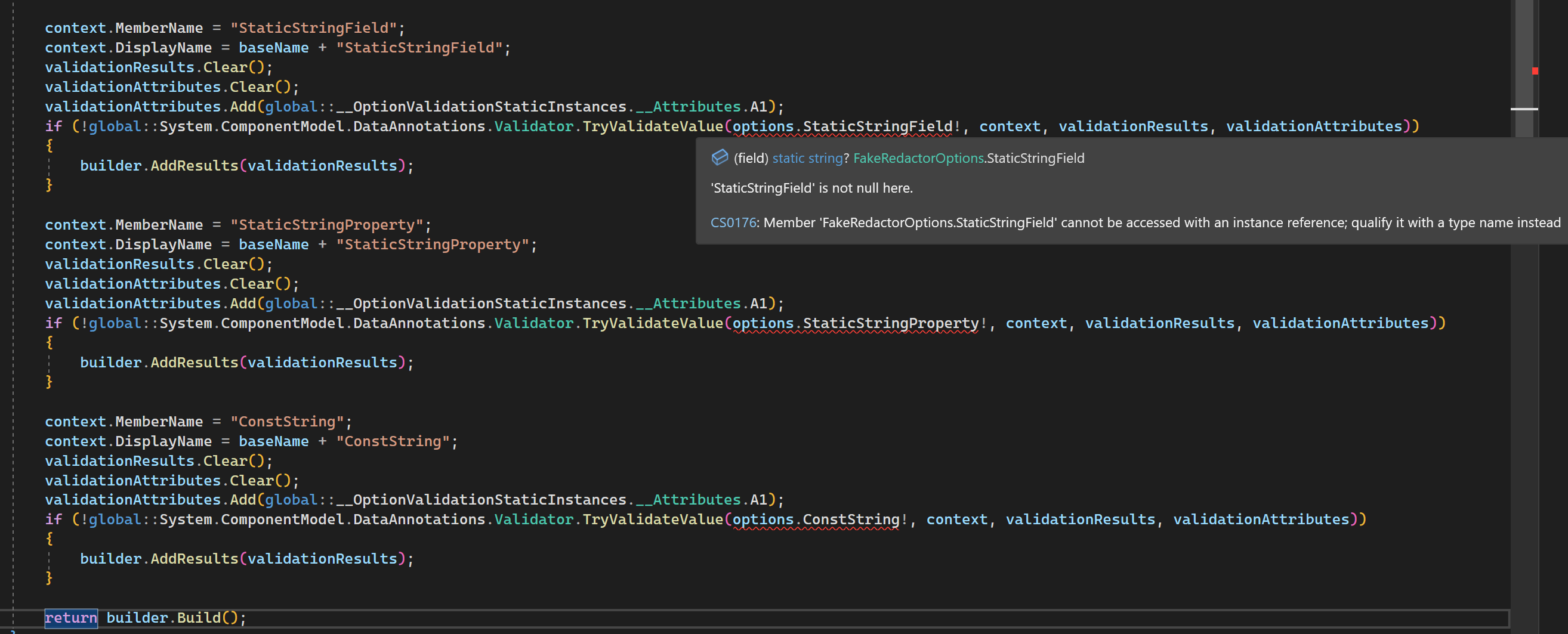 OptionsValidator source-gen shouldn't cover static and const members · Issue #88150 · dotnet ...