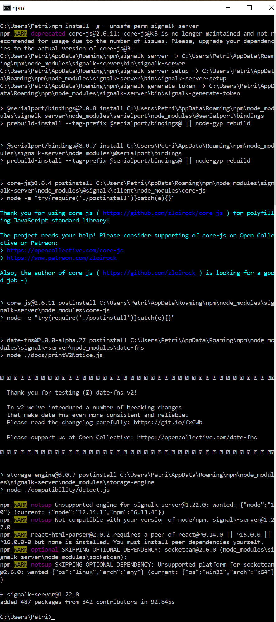 Improve Windows installation experience · Issue #899 · SignalK/signalk-server · GitHub