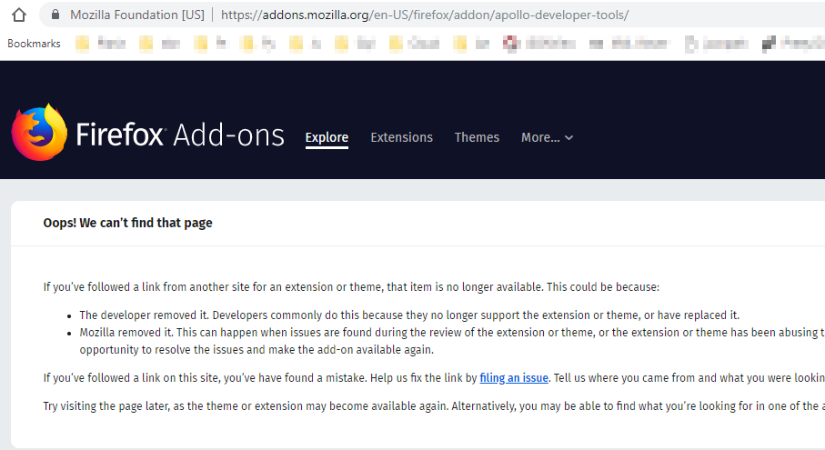 Link To Download Firefox Extension Doesnt Work · Issue 186 · Apollographql Apollo Client