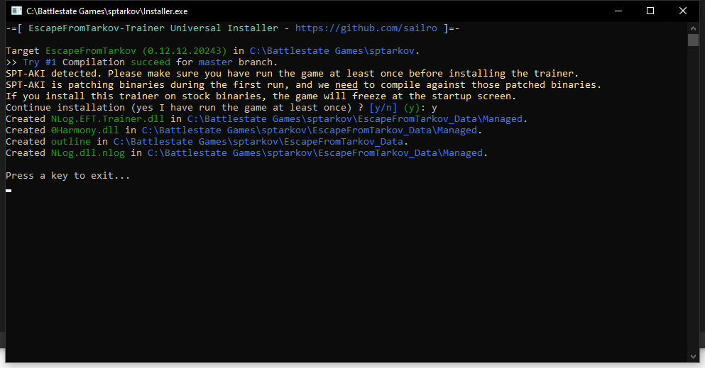 Is there any support to AKI-SPT 3.3.0 ? · Issue #260 · sailro/EscapeFromTarkov-Trainer · GitHub