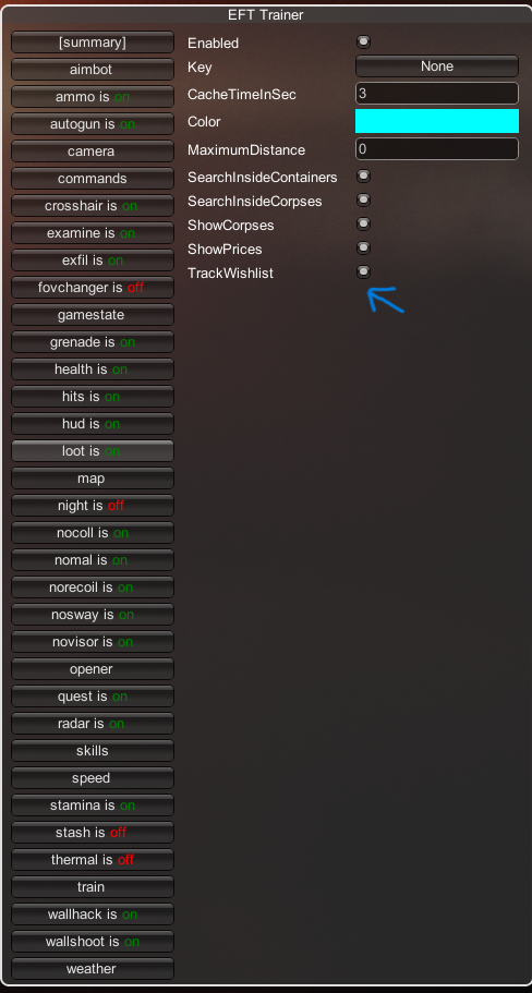 loadwl - Wishlist command · Issue #337 · sailro/EscapeFromTarkov-Trainer · GitHub