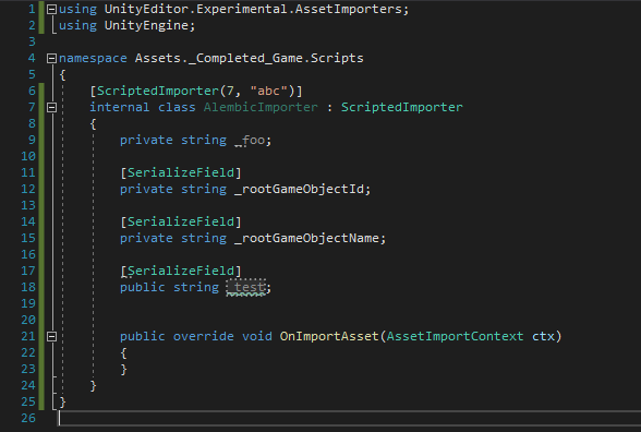 Fields of ScriptedImporter should be treated like MonoBehaviours. · Issue #59 · microsoft ...