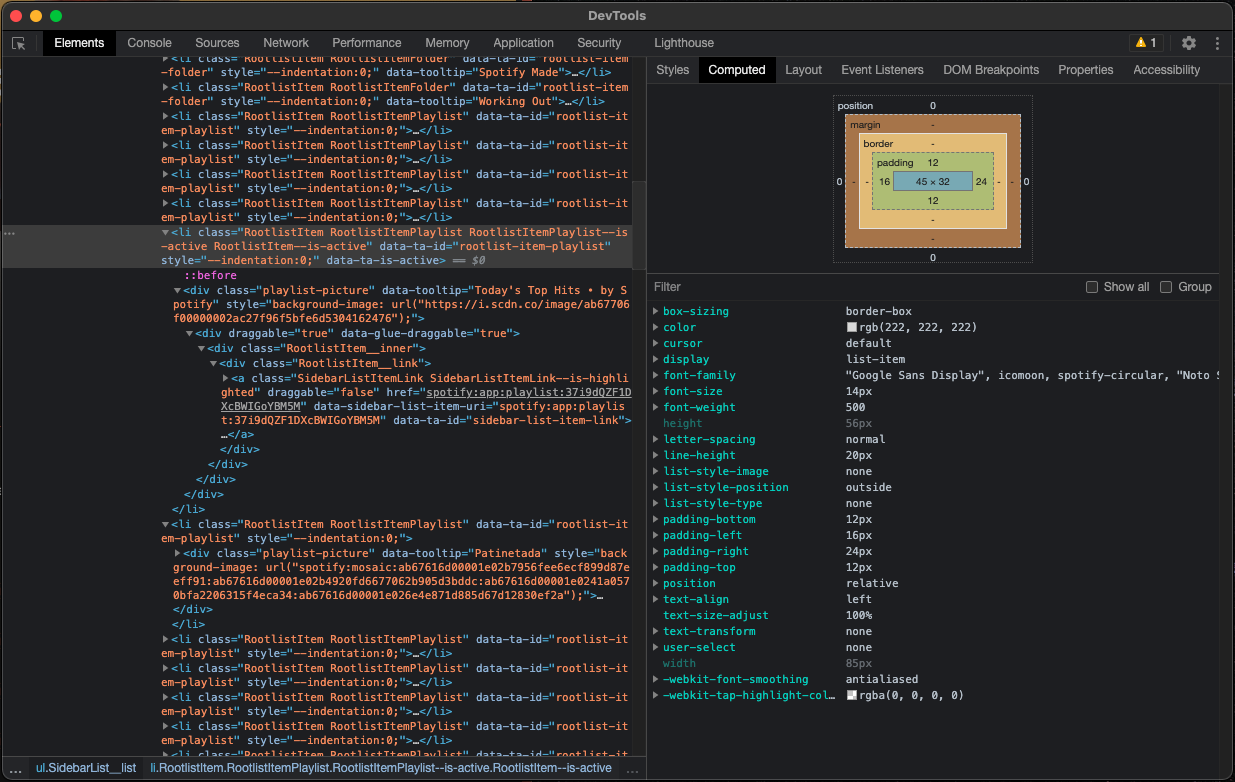 Playlist images not aligned correctly within sidebar when using Dribbblish · Issue #286 ...
