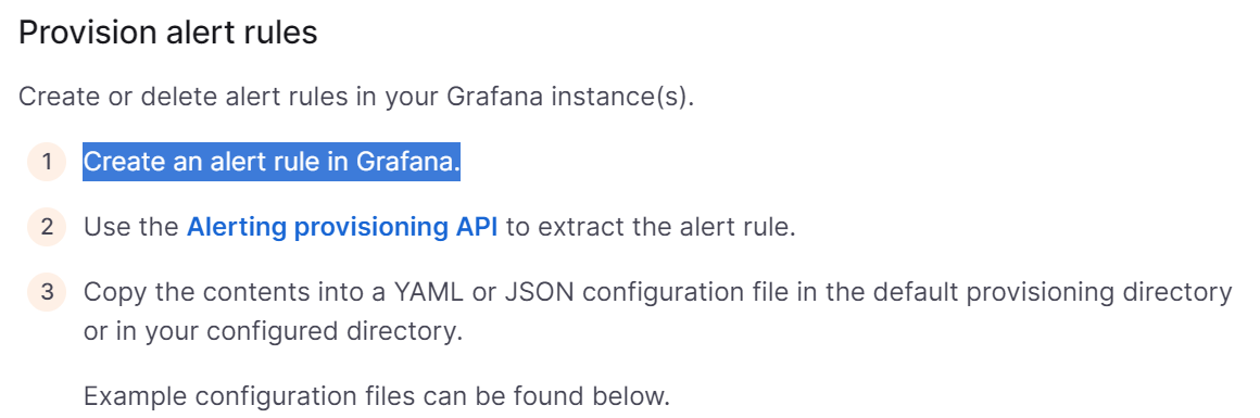 "Create and manage alerting resources using file provisioning" doesn't ...